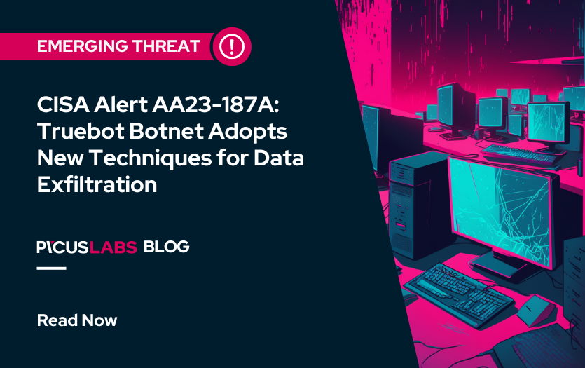 Truebot Botnet Adopts New Techniques for Data Exfiltration - CISA Alert AA23-187A
